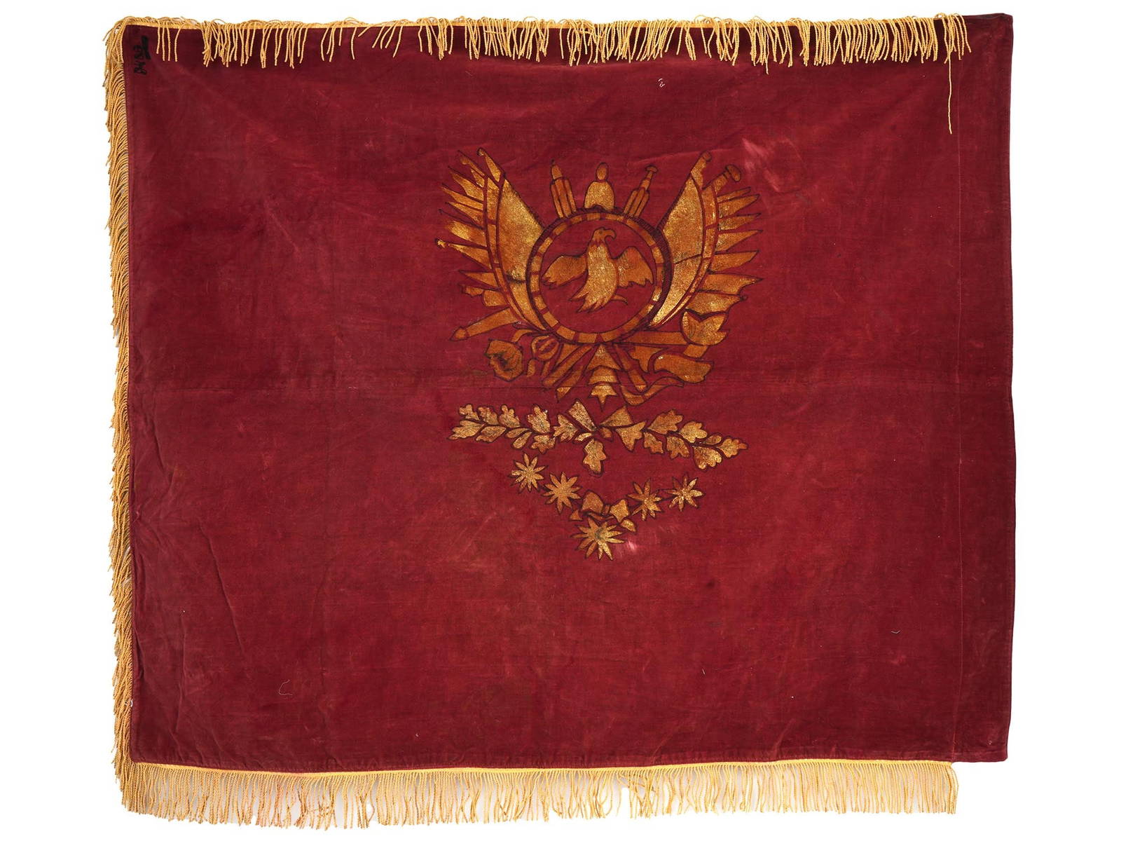 Antique Central Asia Uzbekistan Basmachi Velvet Flag Auction