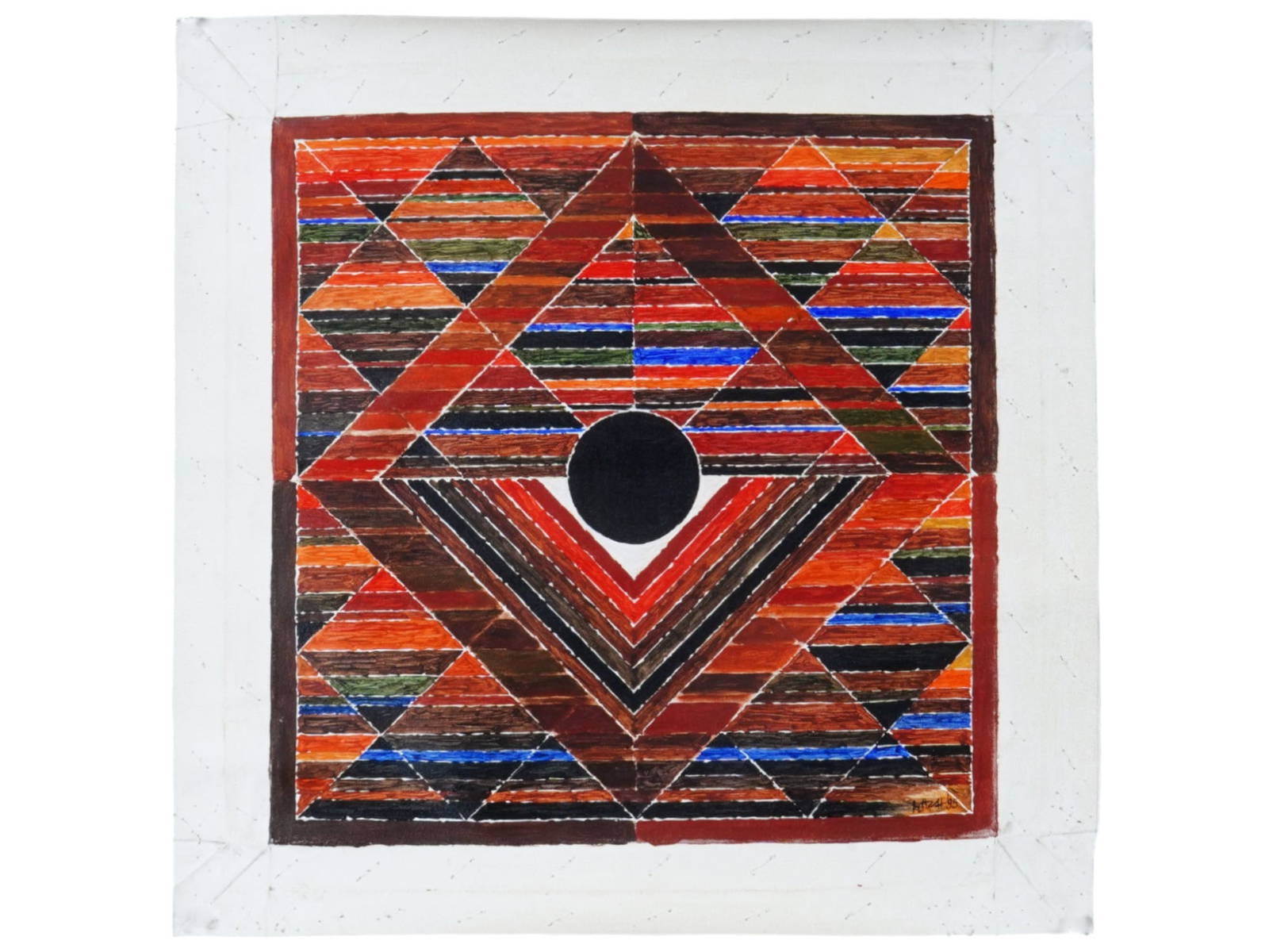 Signed S H Raza Abstract Acrylic Painting With Coa Auction