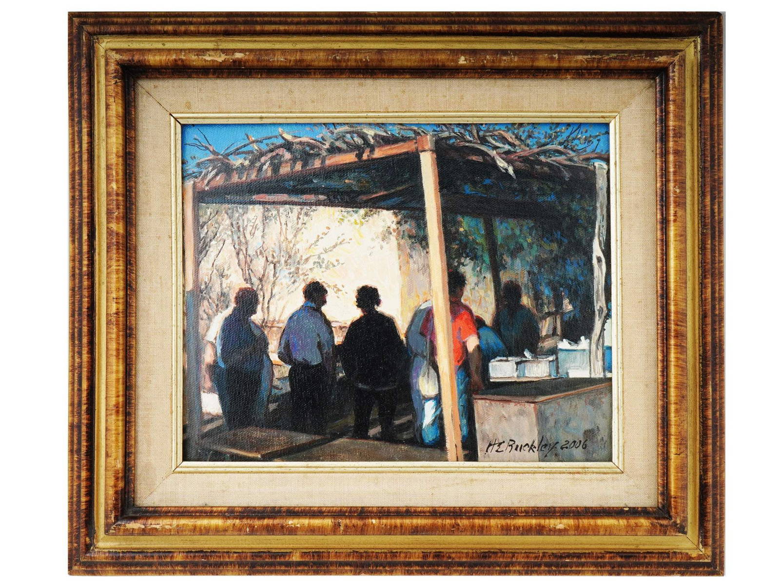American Oil Genre Painting Signed Harry E Buckley Auction