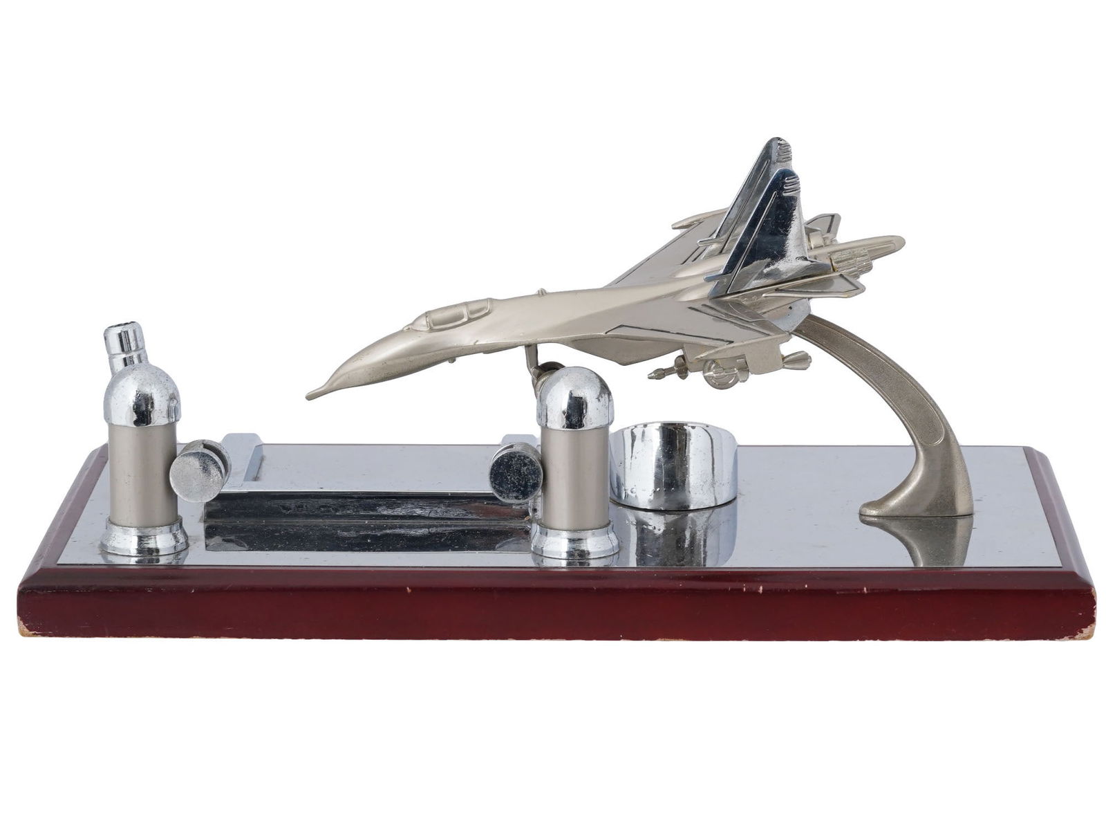 Metal With Wood Base Desk Stand Airplane Jet W Clock - Jun 15, 2025 ...