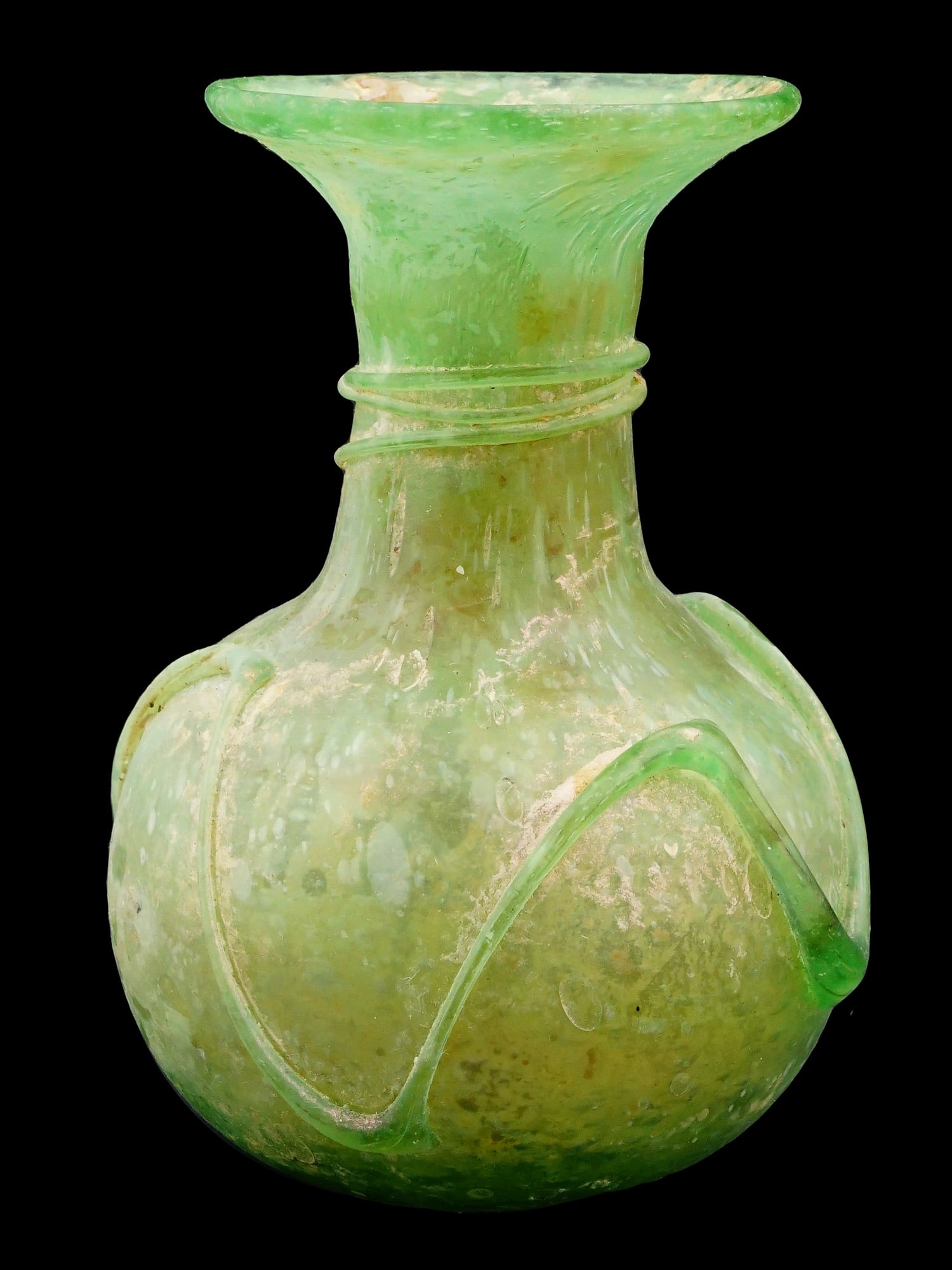 Ancient Roman Green Glass Vase With Snake Decor Auction