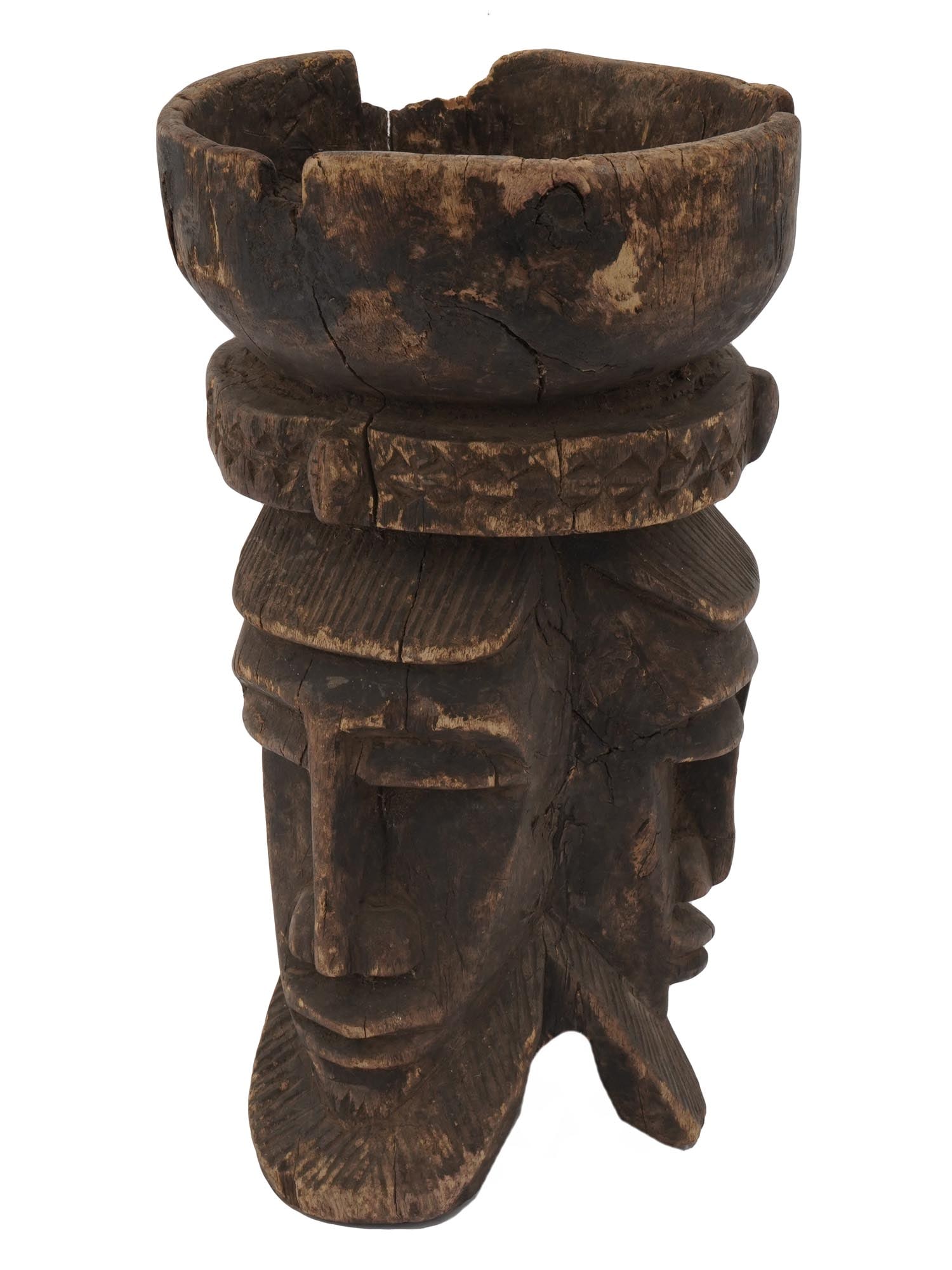 Antique African Dogon Carved Wood Bowl Auction