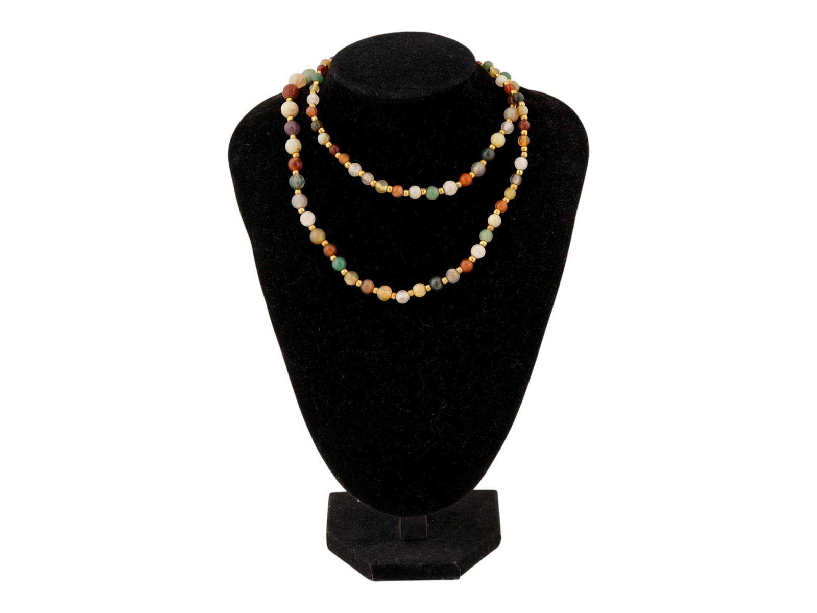 Jade And Semi Precious Stone Beaded Design Necklace Auction