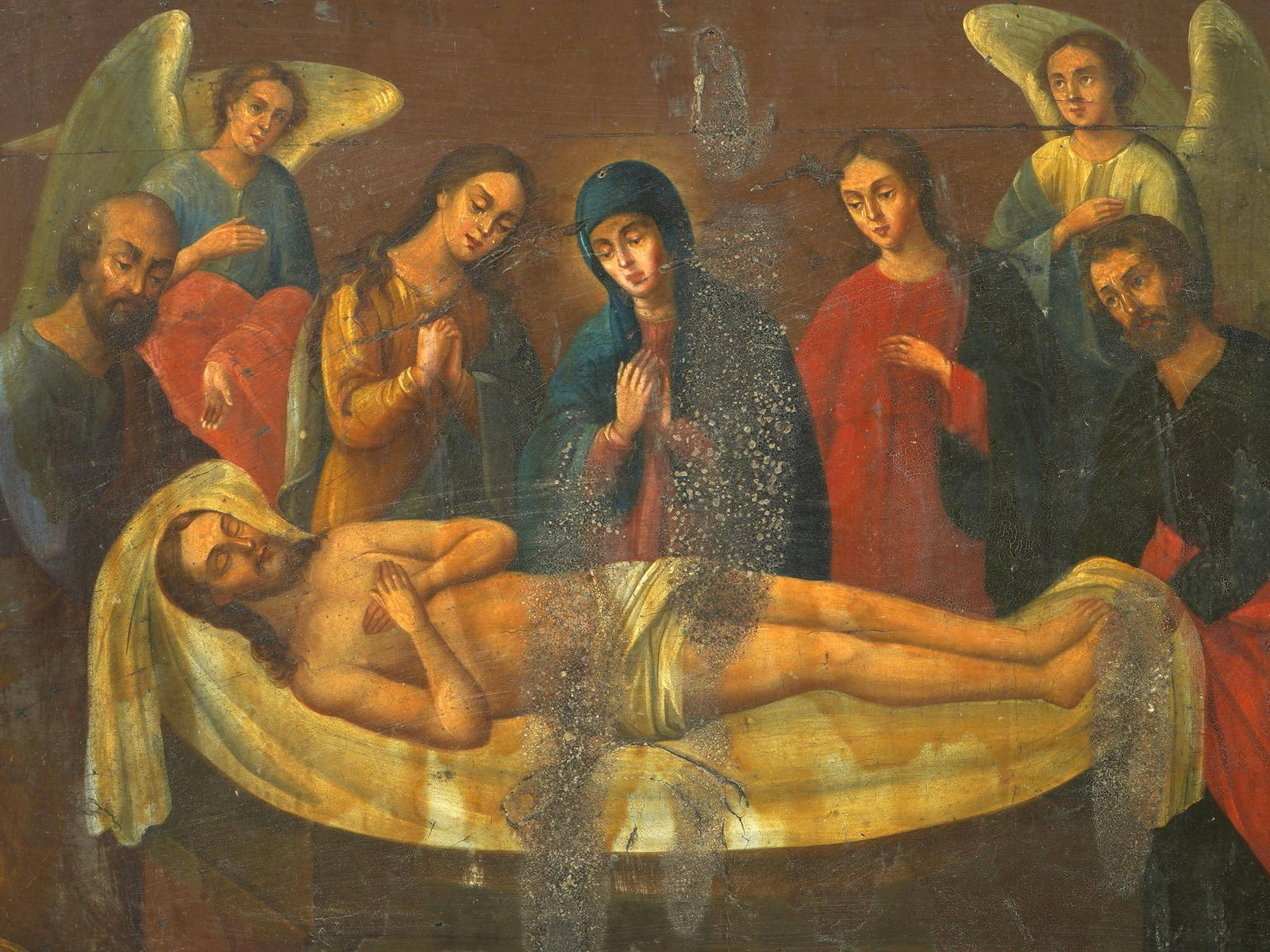 Antique Russian Orthodox Icon Entombment Of Jesus Auction