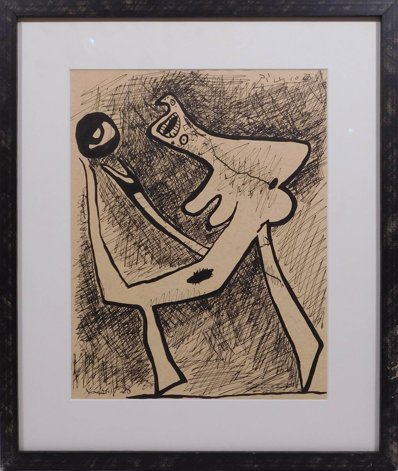 Pablo Picasso Attributed: Surreal, Cubist Figure Playing With A Ball ...