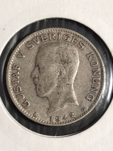 Sweden Krona 1942g Gustaf V Rare Km# 786.2 Vf