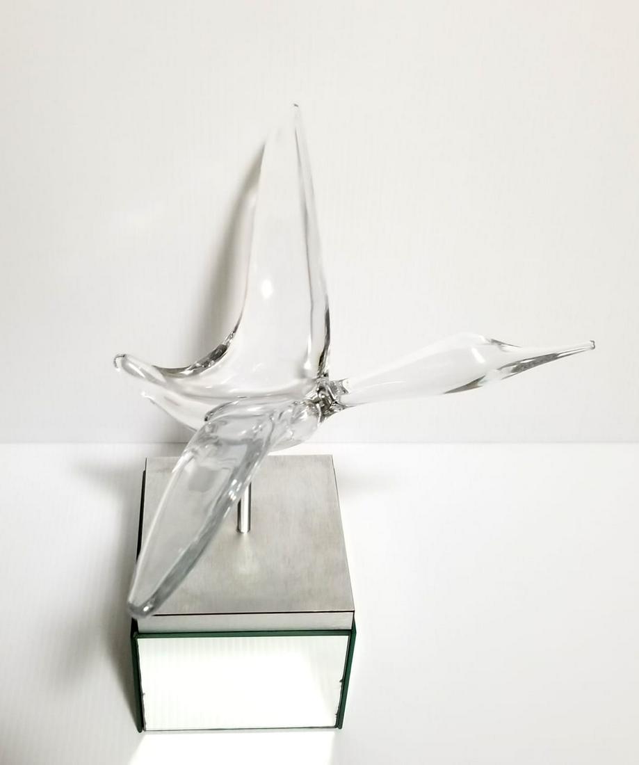 Beautiful Daum French Crystal Bird Sculpture