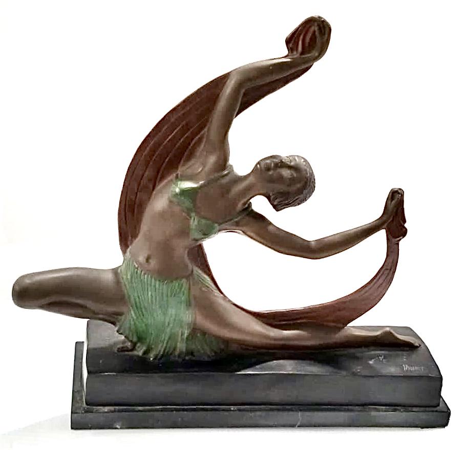 Amazing Art Deco Dancer Bronze Sculpture