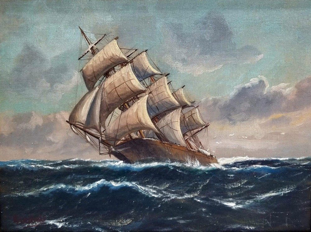 Amazing Hans Gabali Oil Canvas Board Auction