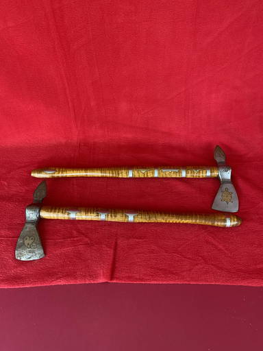 Lot Of 2 Modern Artist Made Indian Spontoon Tomahawks Oct 23 2021