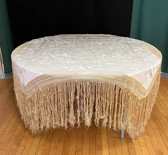 Exceptional Antique Chinese Embroidered Silk Table Cover