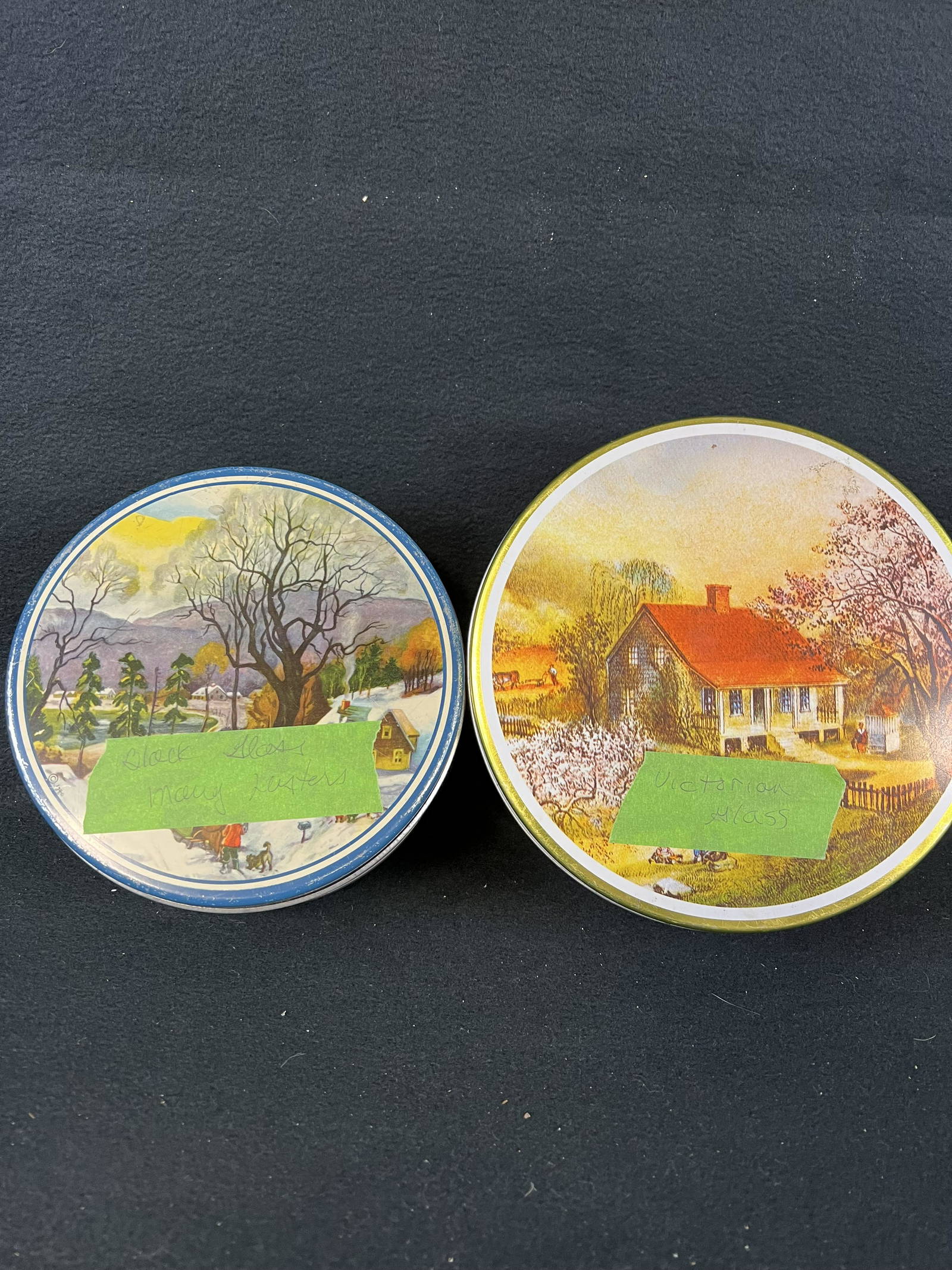 Lot Two Tins Filled With Antique Glass Buttons Auction