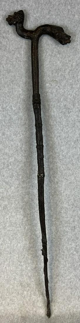 Elaborate Wrought Iron Asian? Cane Auction