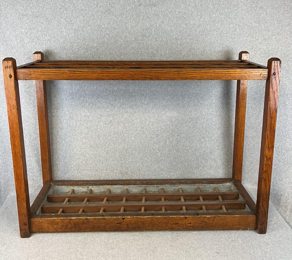 Antique Oak Cane / Walking Stick Rack Auction
