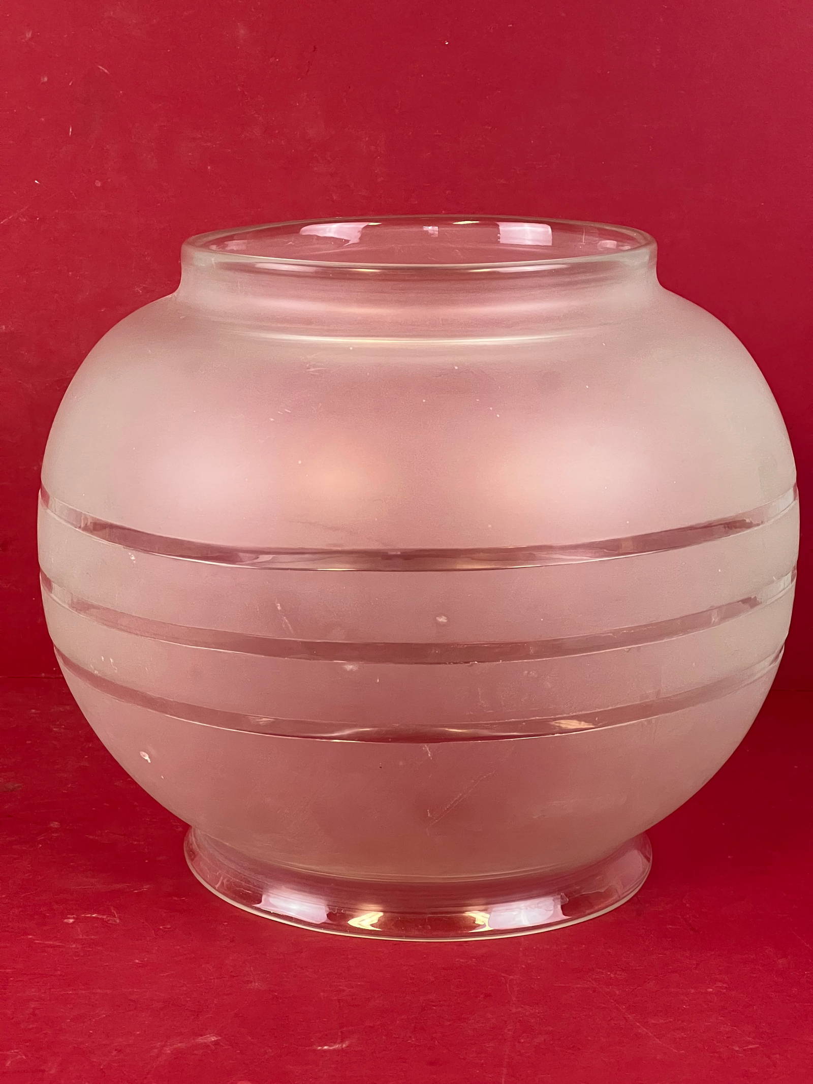 Large Cut And Frosted Astral Lamp Shade Auction