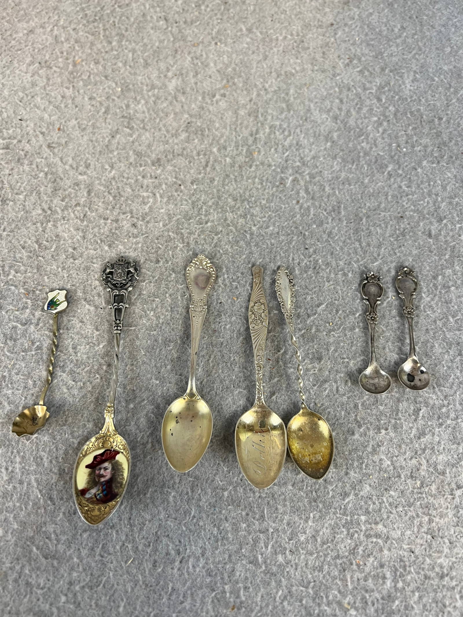 Lot Antique Sterling Silver Demitasse & Salt Spoons Auction