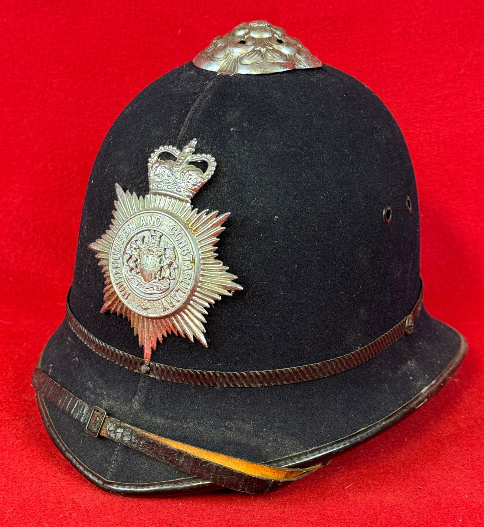 Old English Bobbie Helmet Northumberland Constabulary Auction
