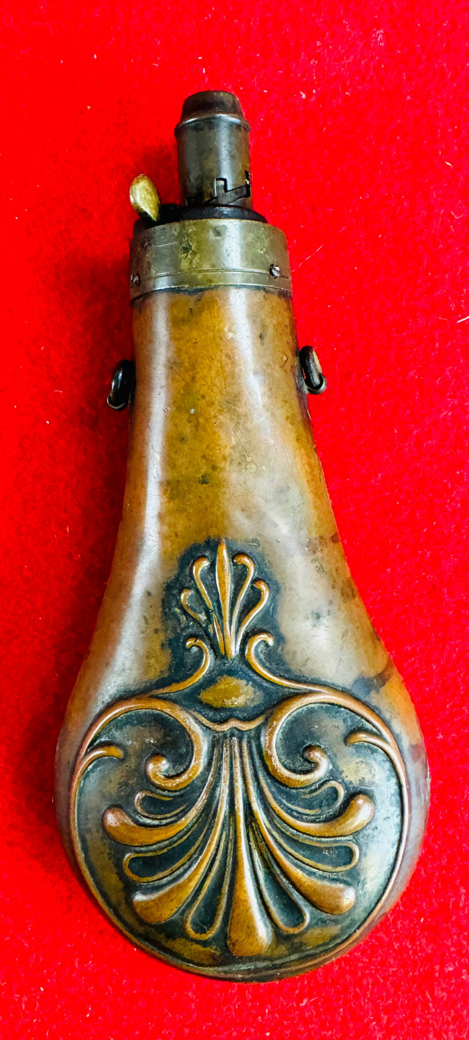 J. W. Hawksley Copper & Brass Powder Flask Auction