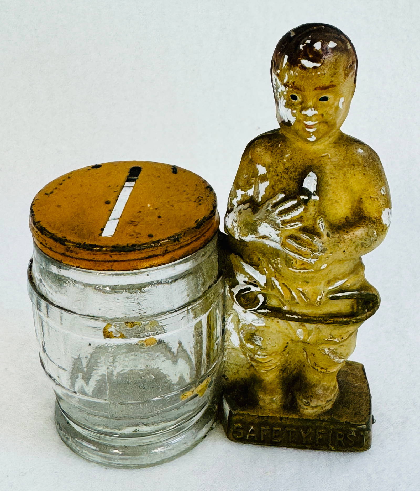 Safety First Glass Candy Container / Bank Auction