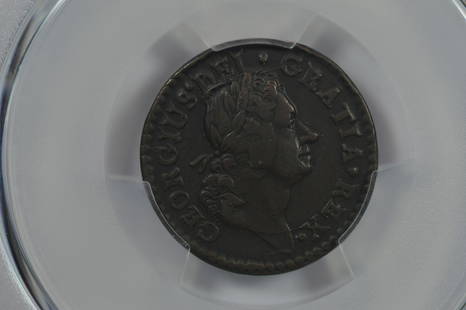 U.s. Colonial Coin. 1724 Woods Hibernia Halfpenny.