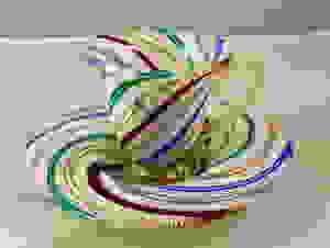 Italian Latticino Ribbon Glass Cup & Saucer, Excel