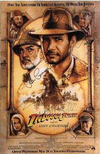Autographed Indiana Jones Last Crusade Poster