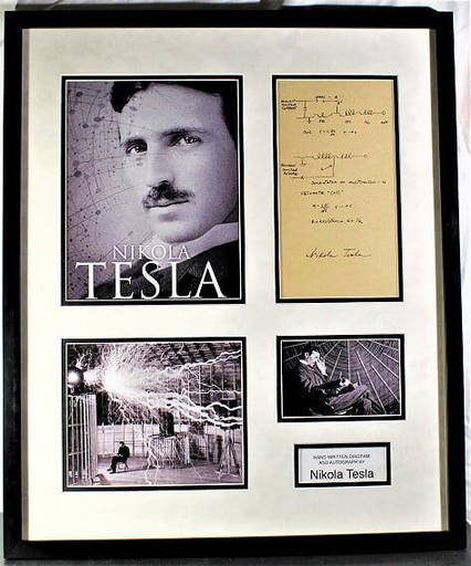 Equation Schematic Sheet Signed By Nikola Tesla