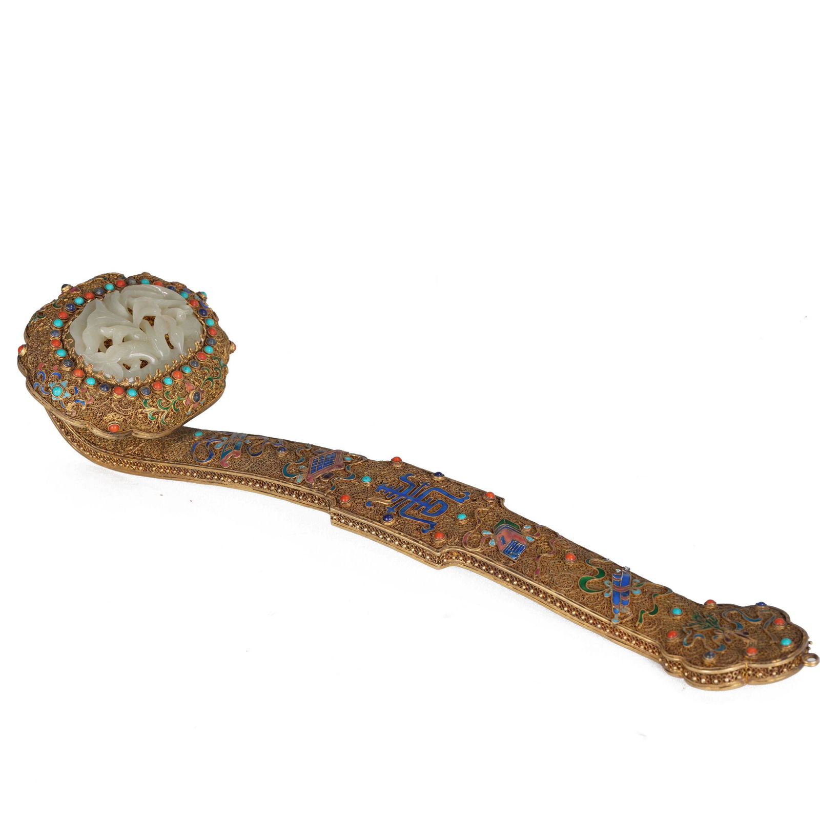 A CHINESE JADE INLAID SILVER FILIGREE RUYI - Jan 02, 2023 | Roswell ...