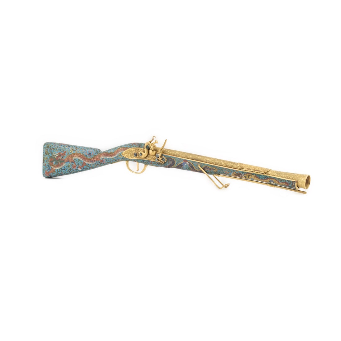 A Chinese Gilt Bronze Cloisonne Long Barrel Musket Auction