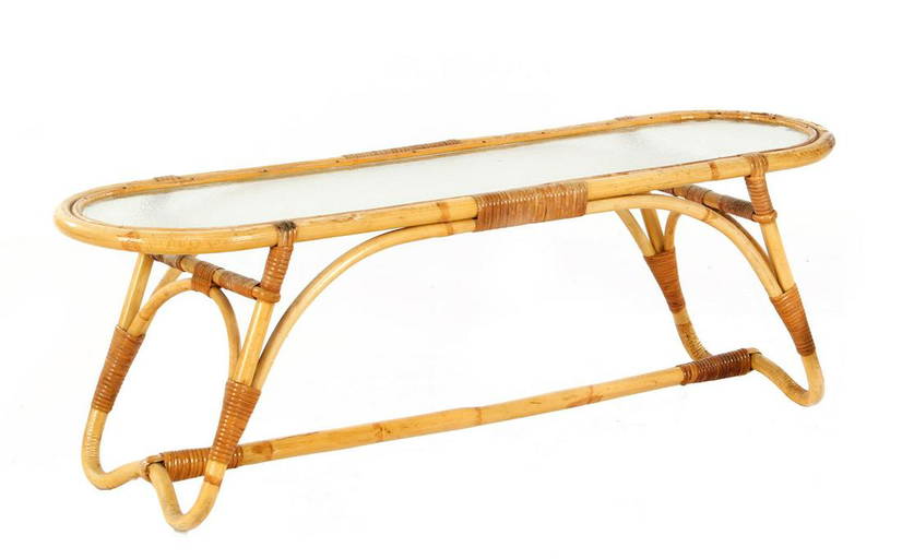 Oval Rattan Coffee Table