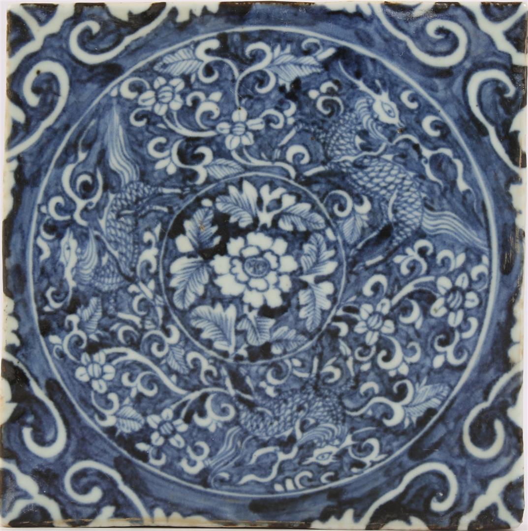 Antique Asian Porcelain Tile