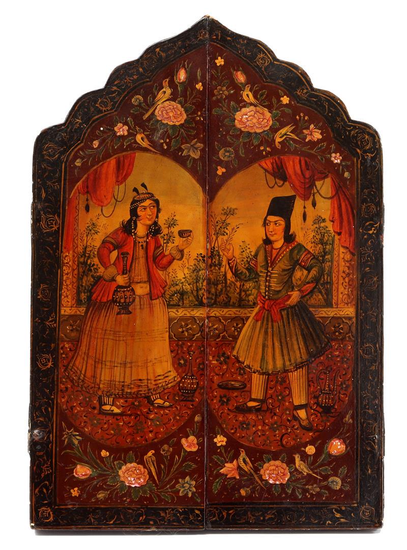 Persian Mirror With Hand Painted Decor