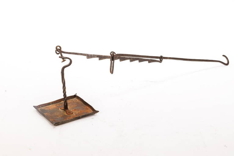 Iron Grease Lamp With Trammel.