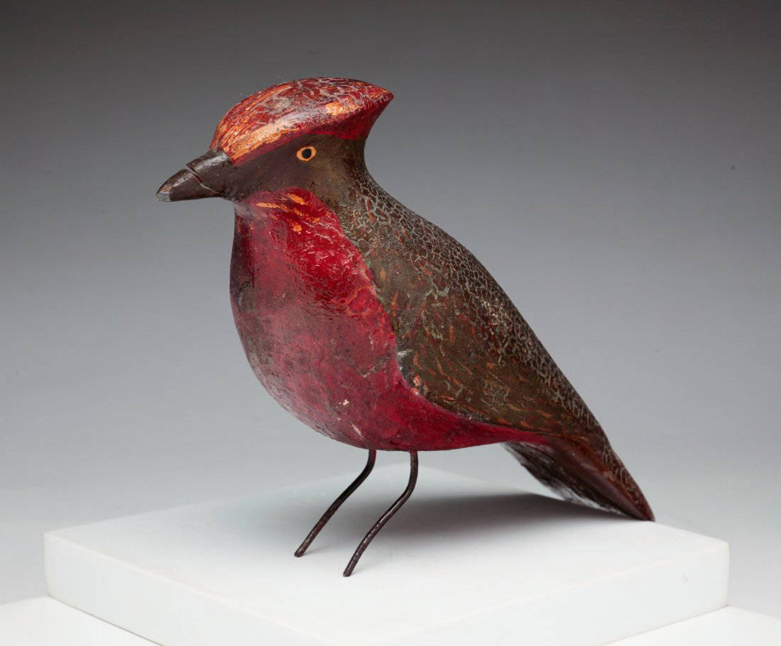 Folk Art Cardinal Carving. Auction