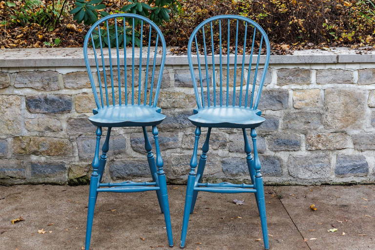 Two Bow Back Windsor Bar Stools