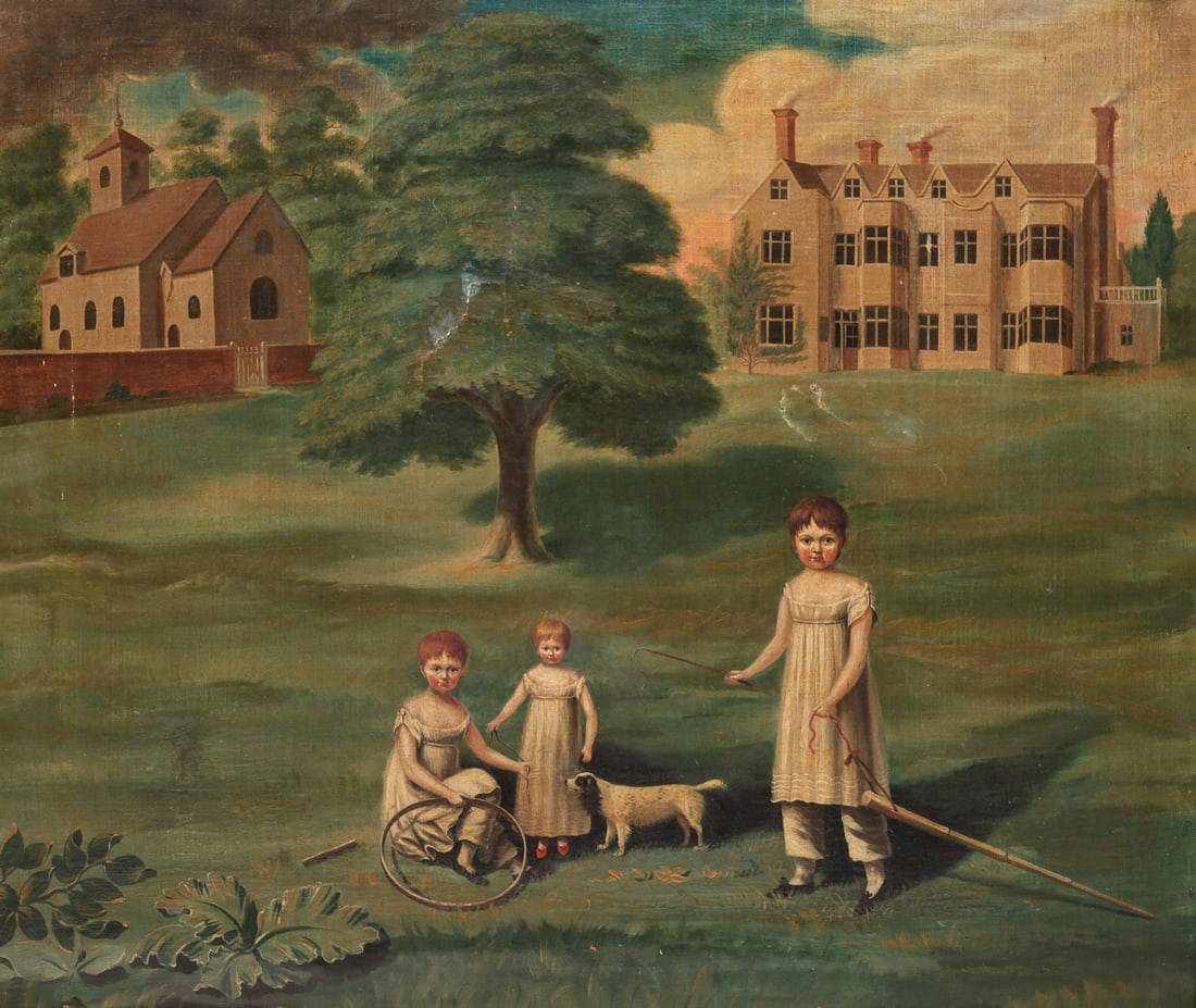 Portraits Of Children Near Benthall Hall. Auction