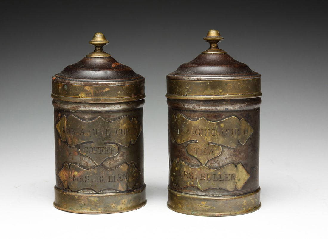 English Tea And Coffee Containers. Auction