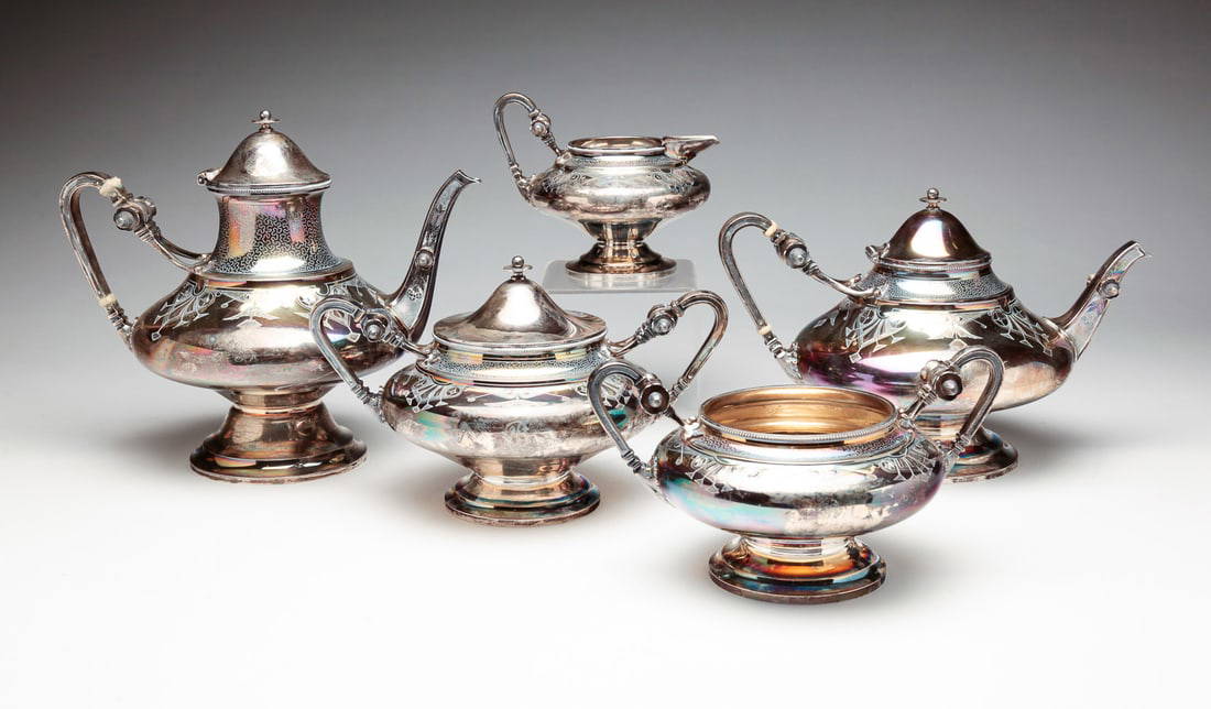 Five Piece Gorham Sterling Tea Set. Auction