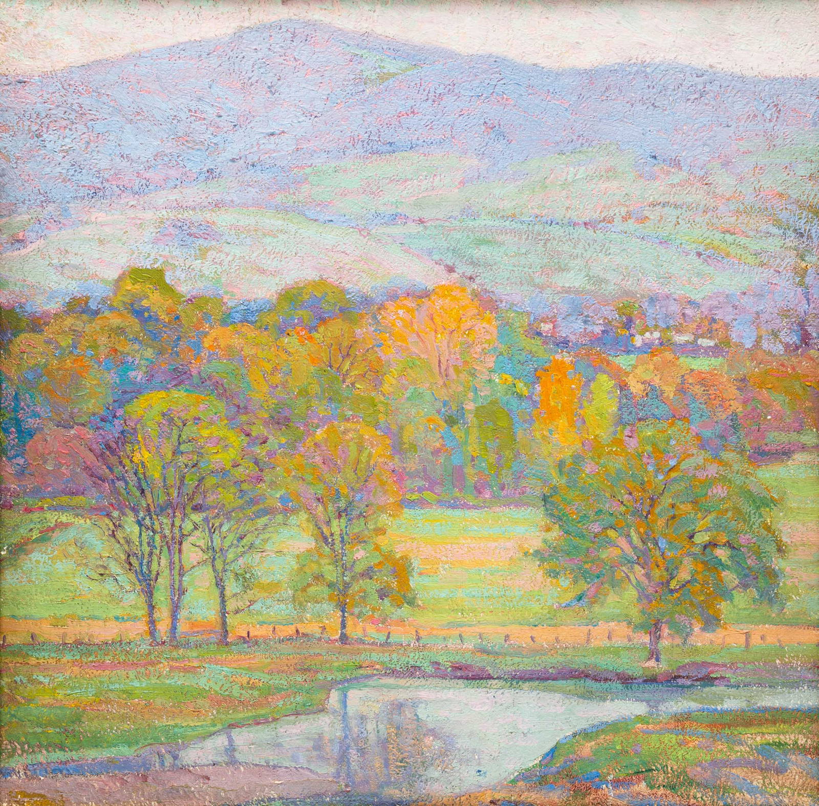 George Gustav Adomeit (1879-1967) "new England Landscape". Auction