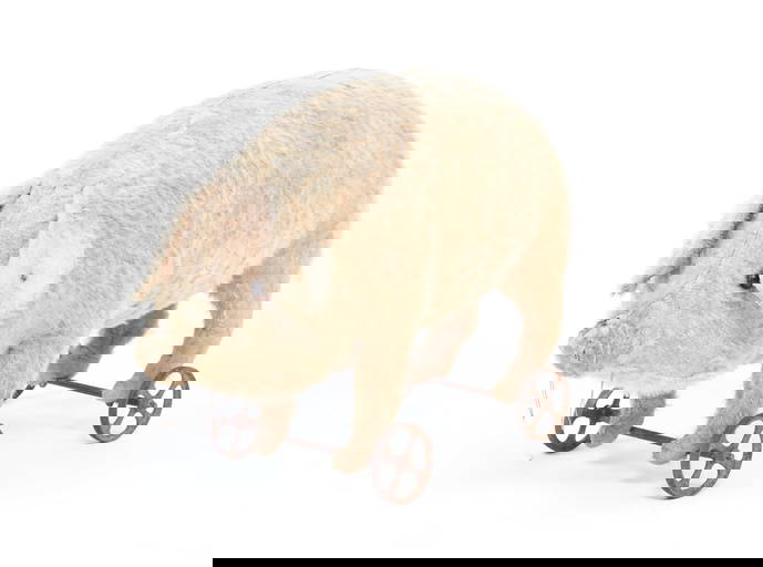 Large Steiff Pig Pull Toy.