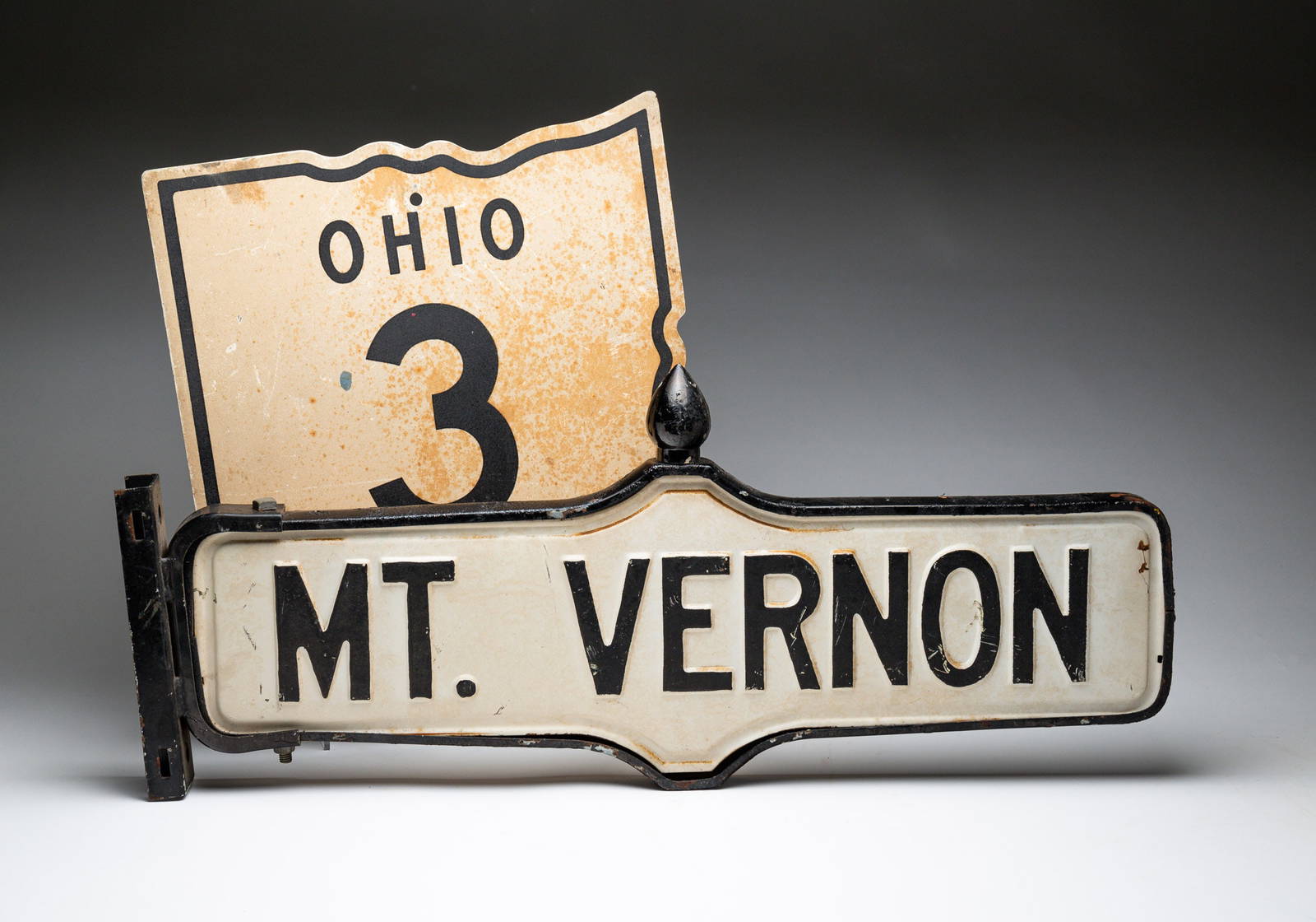 Two Ohio Road Signs. Auction