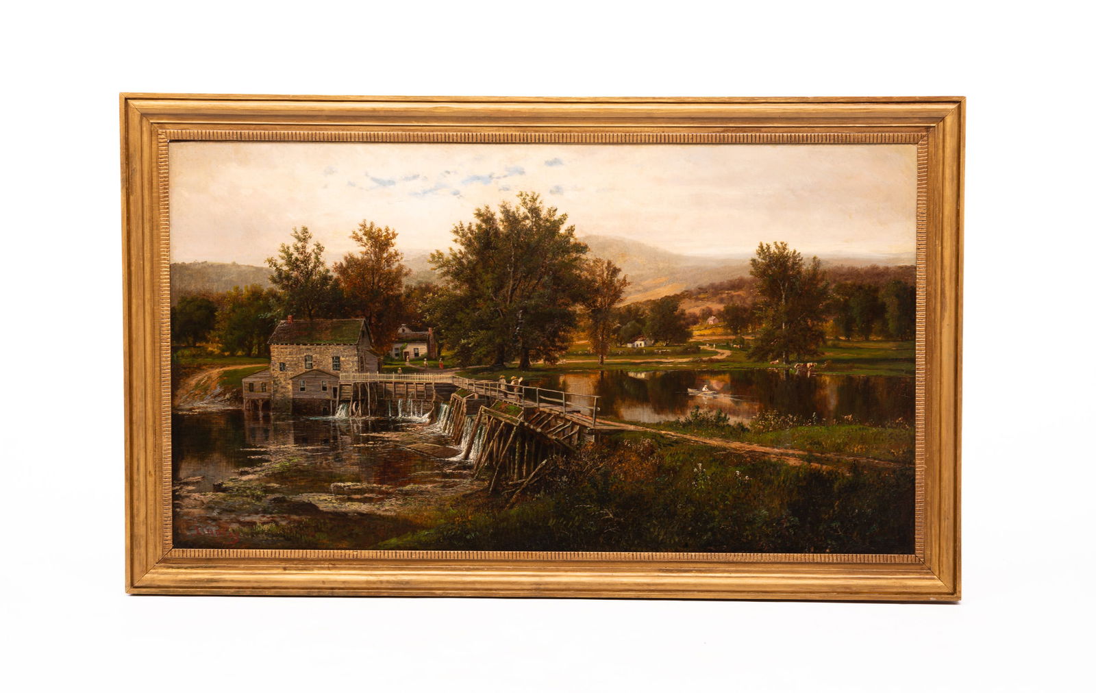 "old Mill In Landscape" By Thomas Corwin (tc) Lindsay (1839-1907). Auction