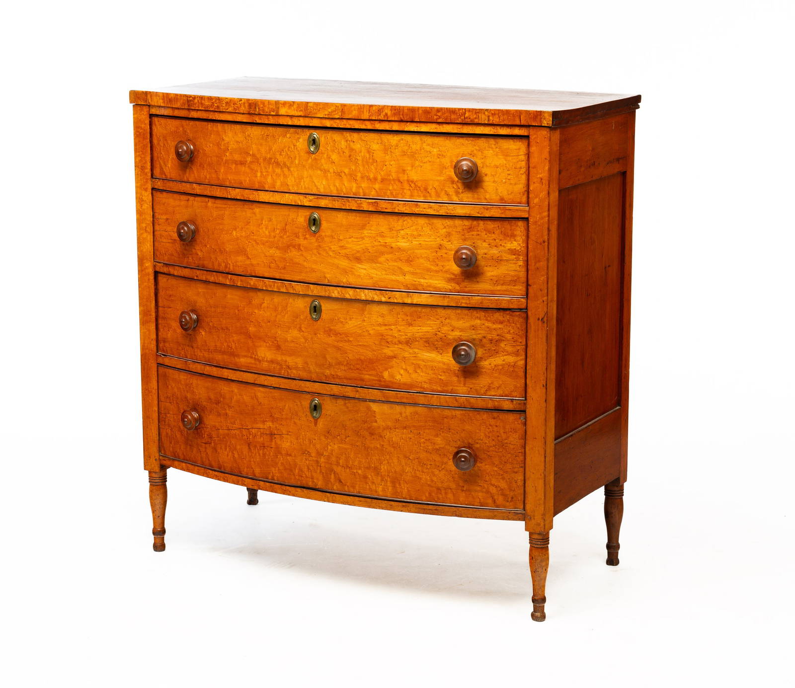 Sheraton Bow Front Chest Of Drawers. Auction