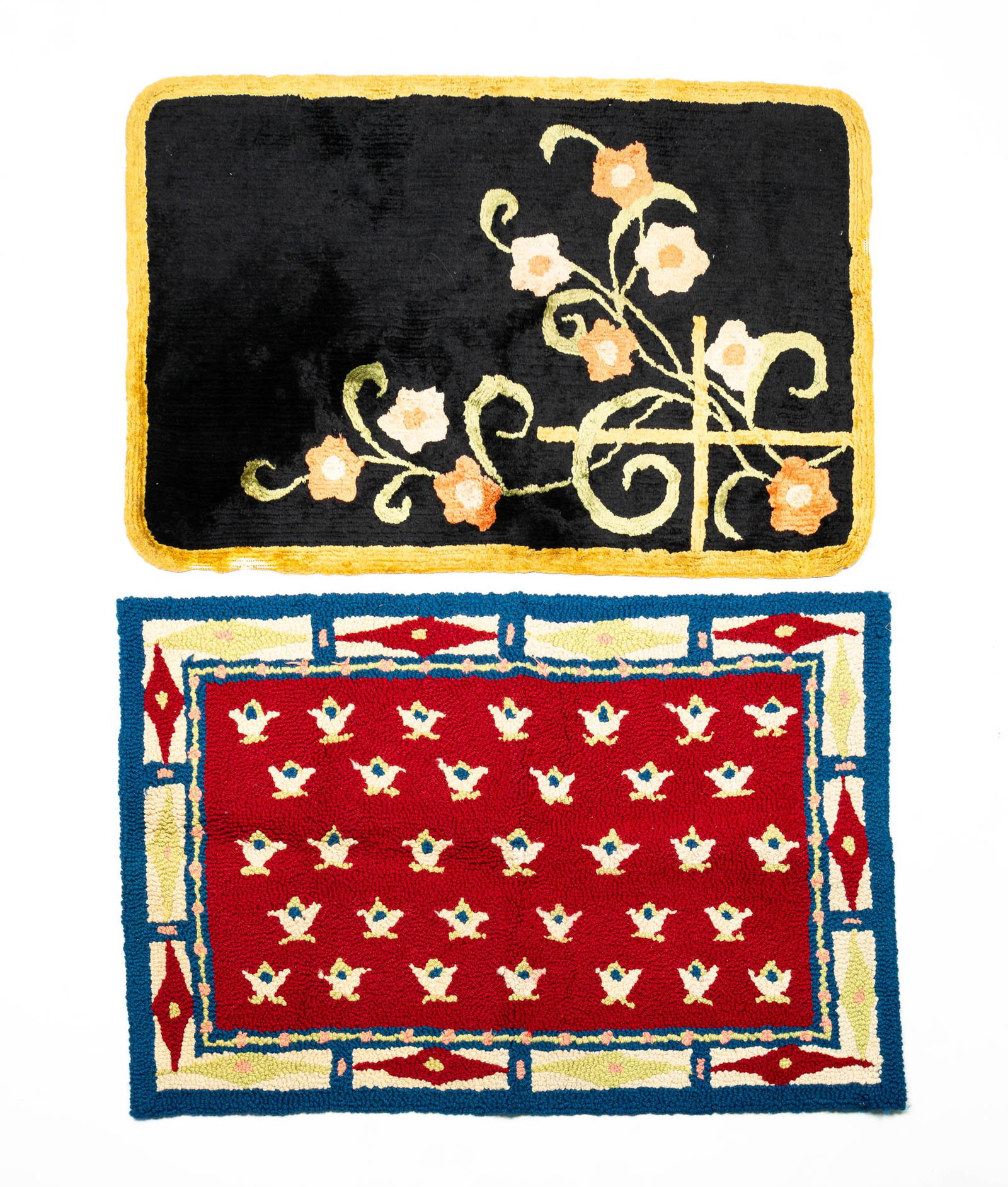 Two Hooked Area Rugs. Auction