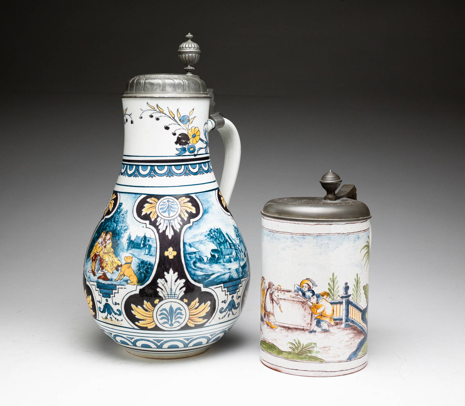 Two Delft Steins. Auction
