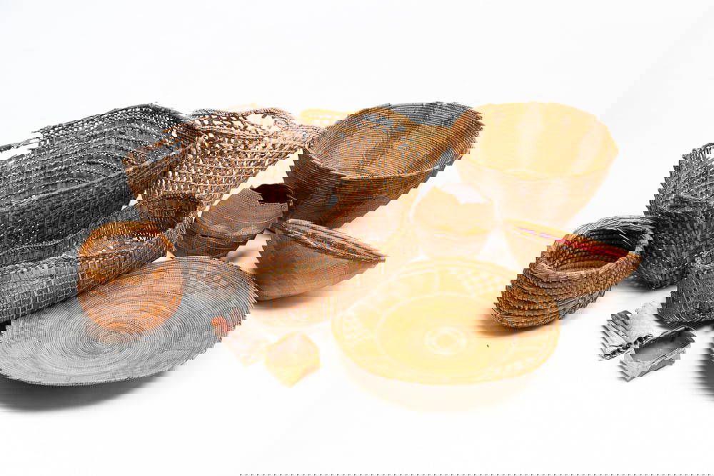 Group Of Eleven First Nations Baskets. Auction