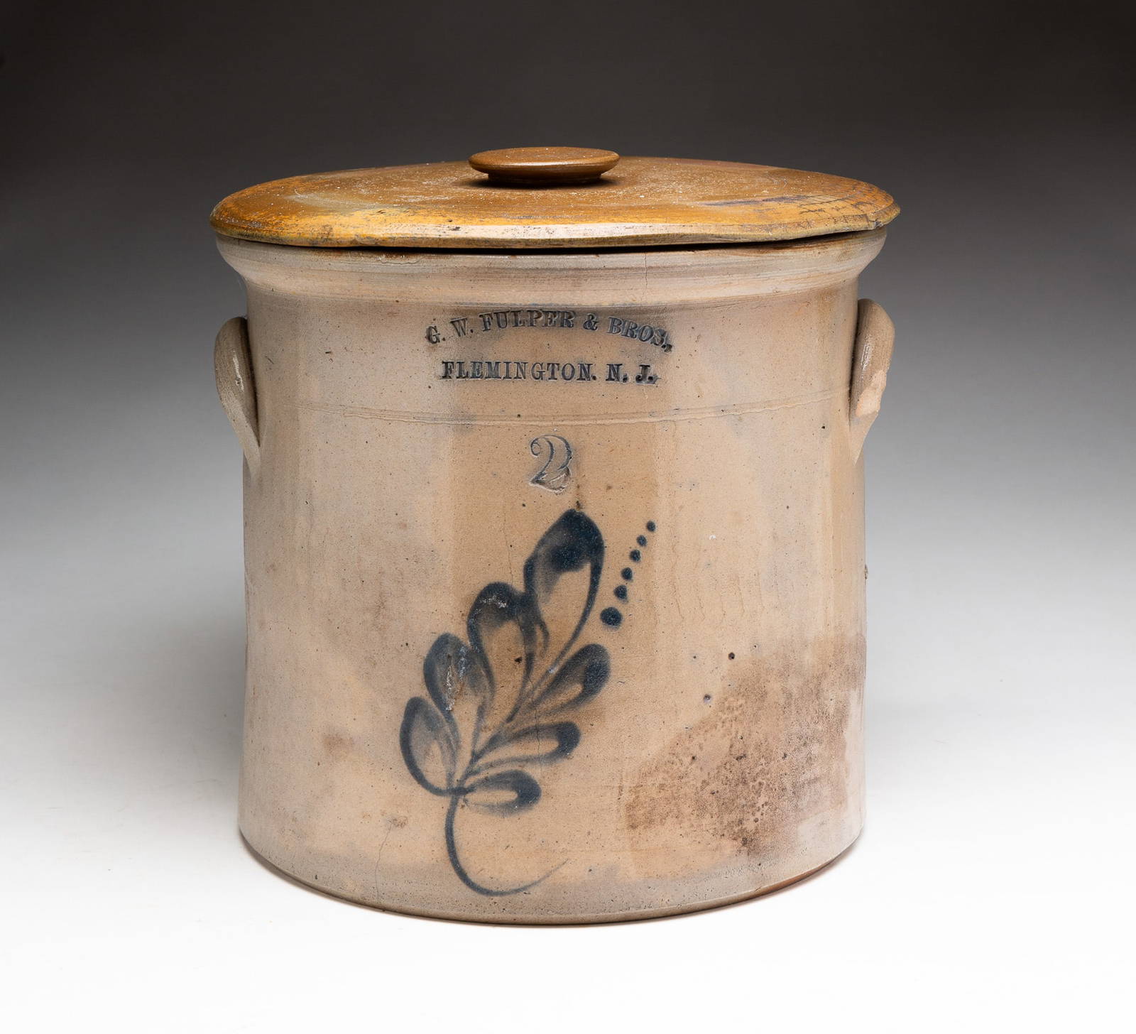 Fulper Two Gallon Stoneware Jar. Auction
