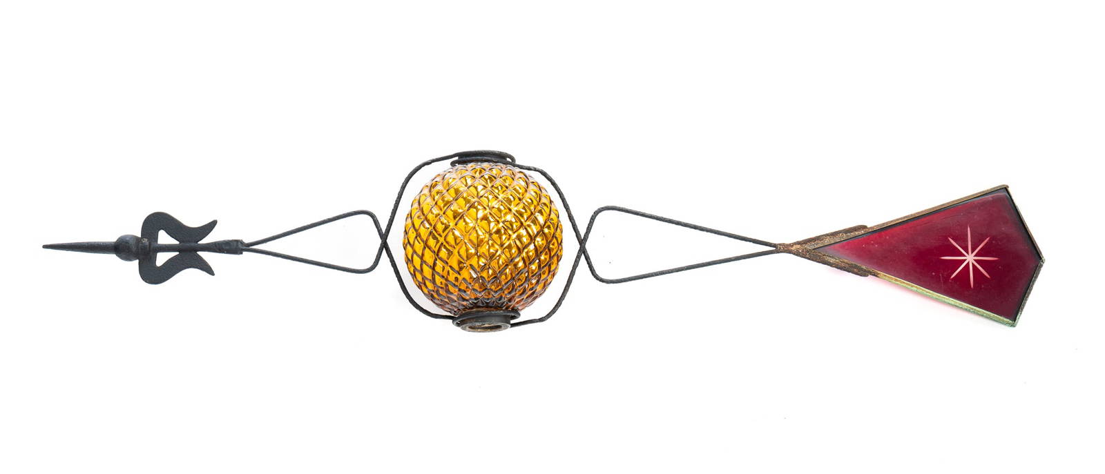 Lightning Rod Arrow Directional With Kretzer Glass Ball And Etched Red ...