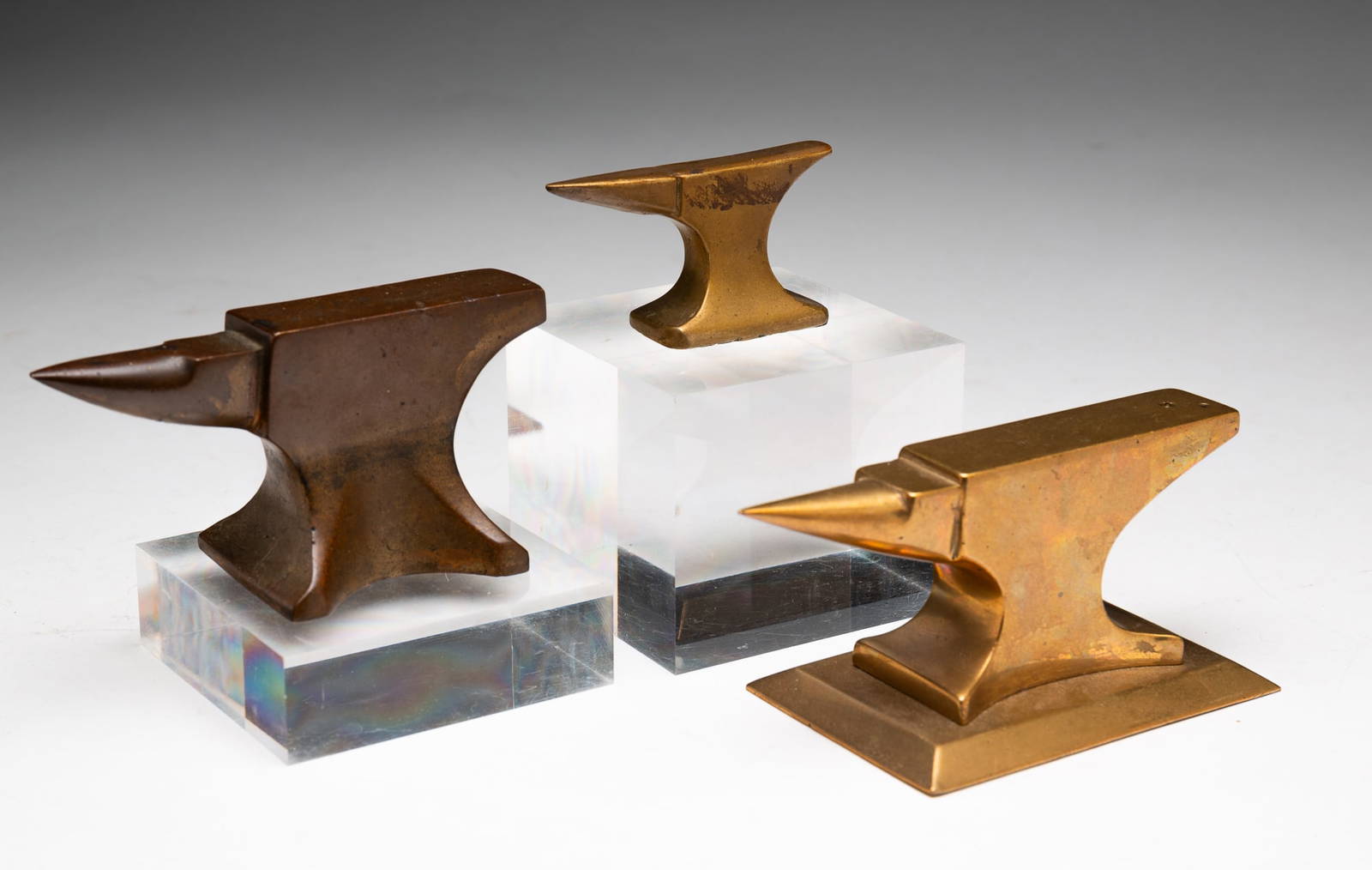 Three Brass Jewelry Anvils. Auction