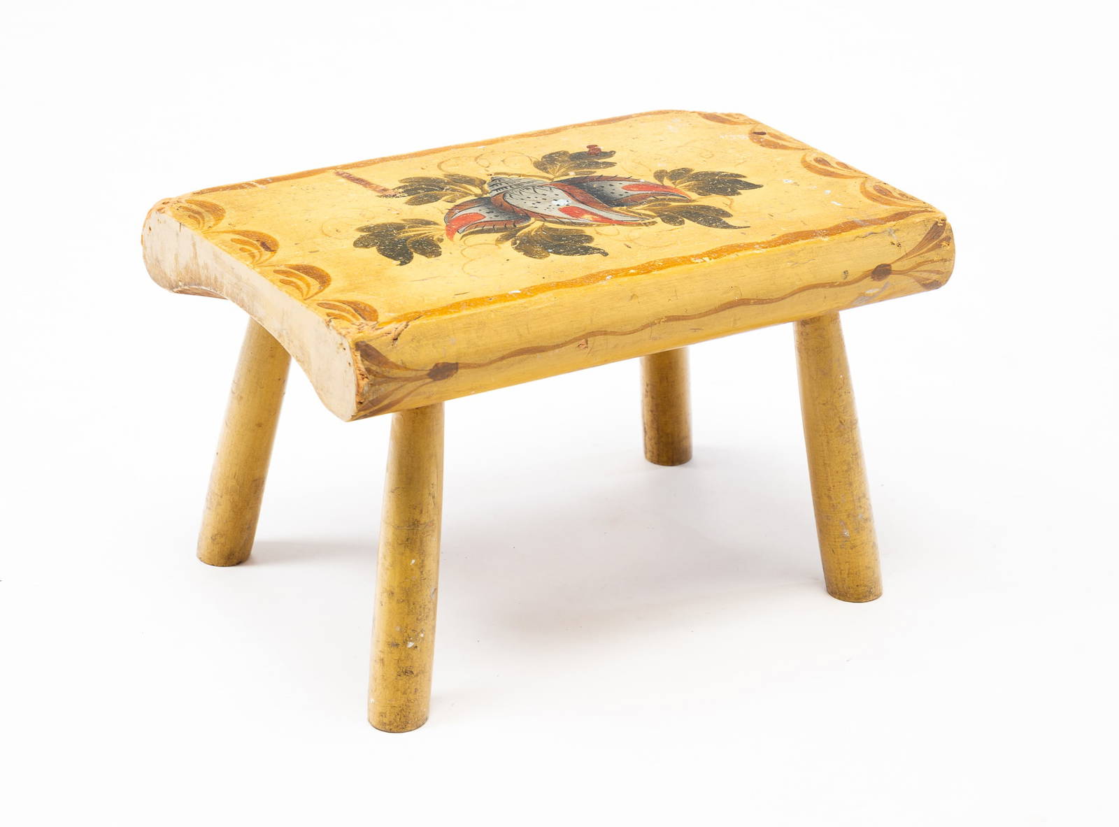 Hand Painted Foot Stool. Auction